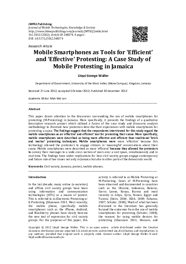 (PDF) Mobile Smartphones as Tools for 'Efficient' and 'Effective ...