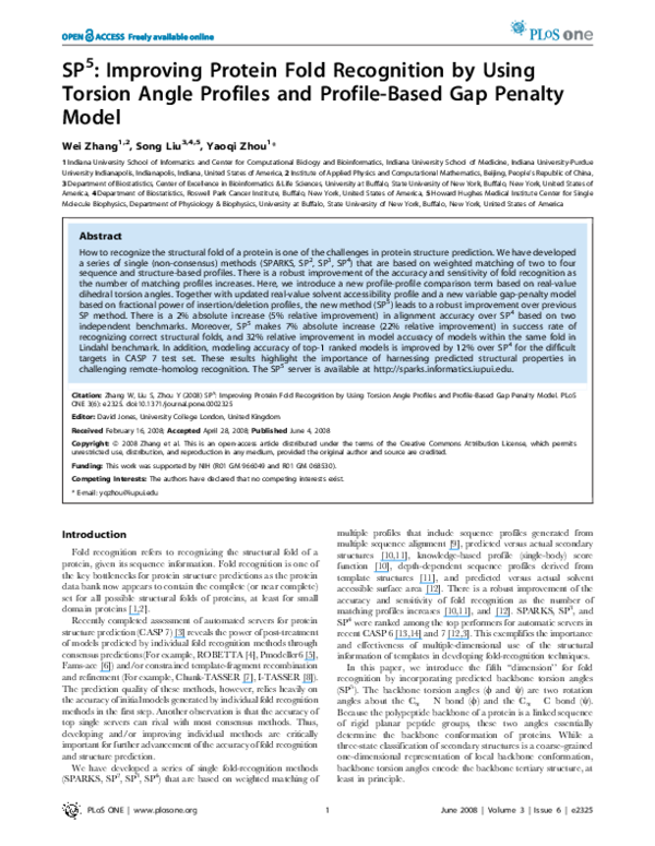 (PDF) SP5: improving protein fold recognition by using torsion angle profiles and profile-based ...