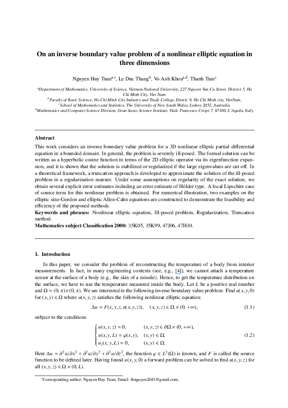 Pdf On An Inverse Boundary Value Problem Of A Nonlinear Elliptic