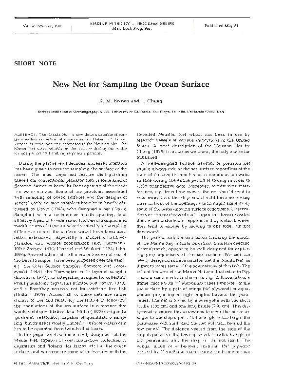 (PDF) New Net for Sampling the Ocean Surface