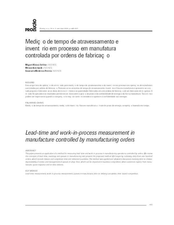(PDF) Lead-time and work-in-process measurement in manufacture ...