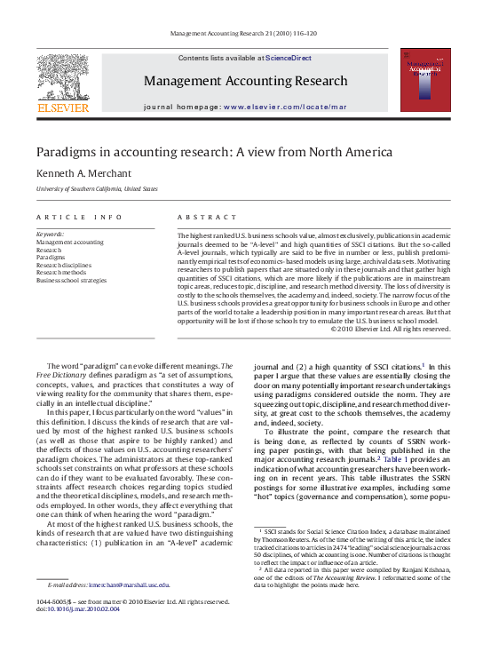 (PDF) Research in accounting