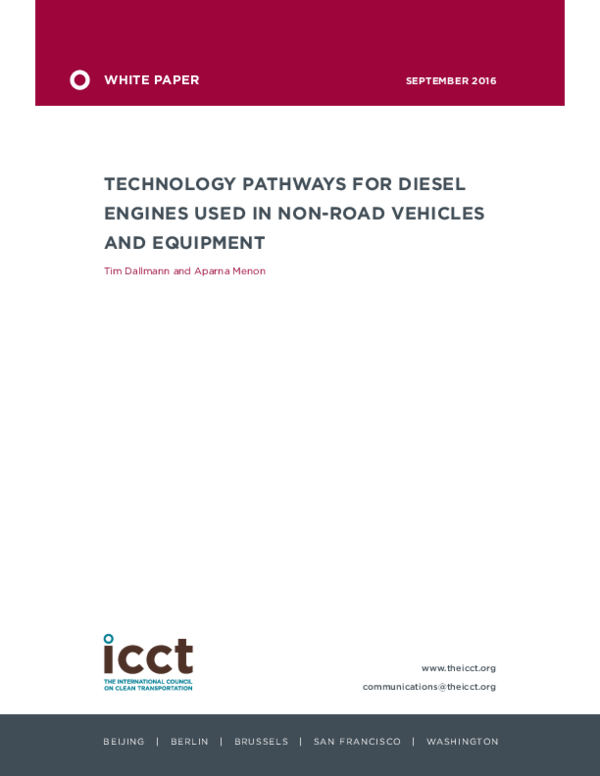 (PDF) TECHNOLOGY PATHWAYS FOR DIESEL ENGINES USED IN NON-ROAD VEHICLES ...