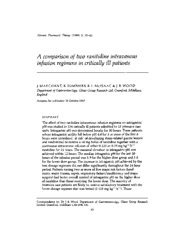 (PDF) A comparison of two ranitidine intravenous infusion regimens in ...