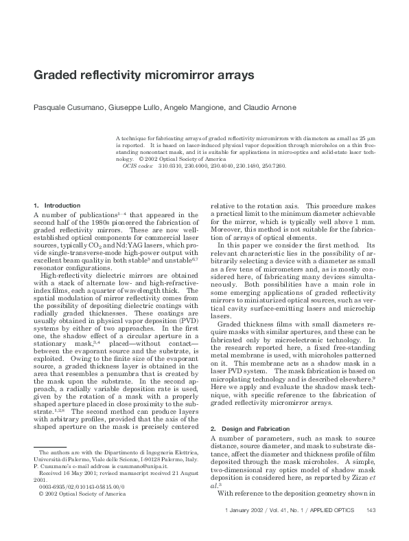 (PDF) Graded reflectivity micromirror arrays