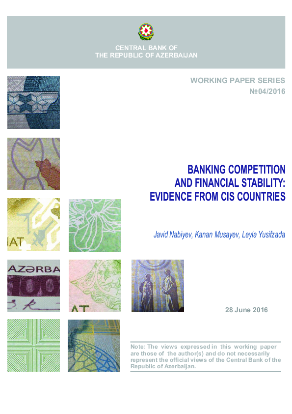 (PDF) BANKING COMPETITION AND FINANCIAL STABILITY: EVIDENCE FROM CIS ...