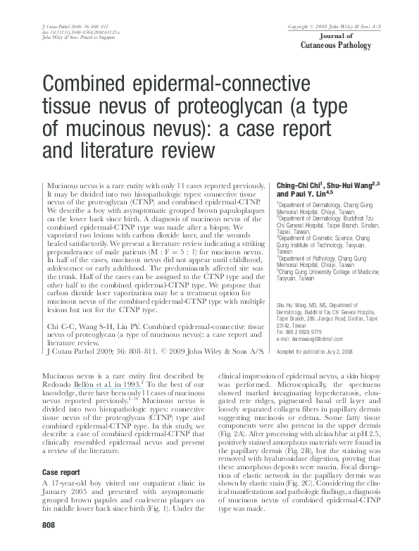(PDF) Combined epidermal-connective tissue nevus of proteoglycan (a ...
