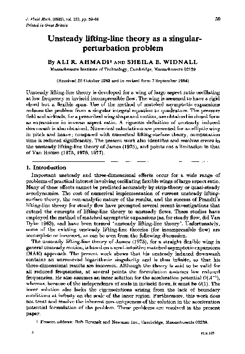 (PDF) Unsteady lifting-line theory as a singular perturbation problem