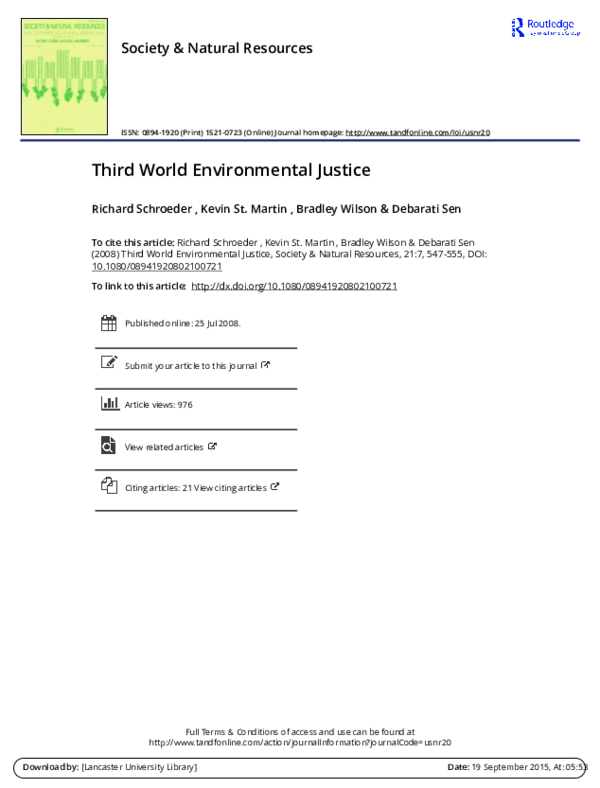 (PDF) Third World Environmental Justice