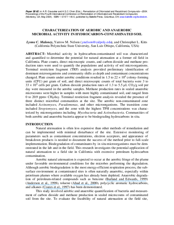 (PDF) Characterization of Aerobic and Anaerobic Microbial Activity in ...