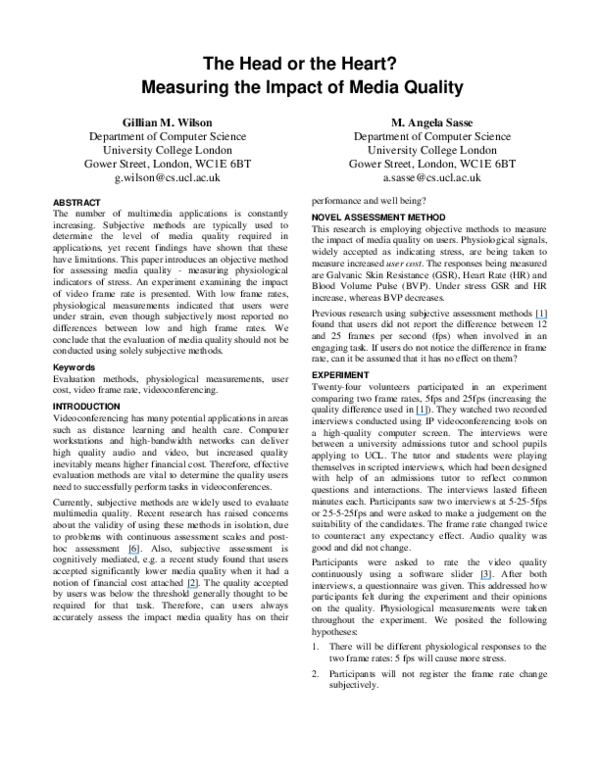 (PDF) The head or the heart? | Angela Sasse - Academia.edu