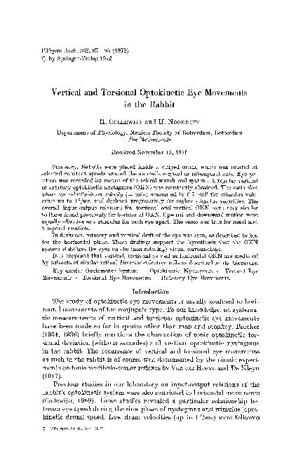 (PDF) Vertical and torsional optokinetic eye movements in the rabbit