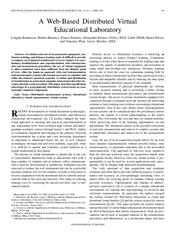 (PDF) A Web-based distributed virtual educational laboratory