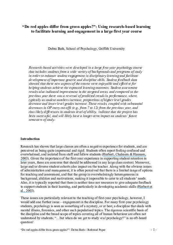 (PDF) “Do red apples differ from green apples?”: Using research-based ...
