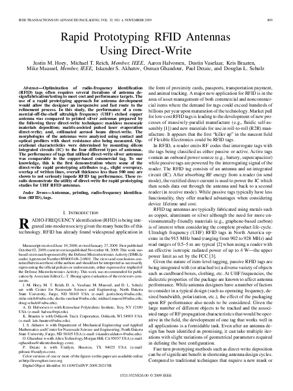(PDF) Rapid Prototyping RFID Antennas Using Direct-Write