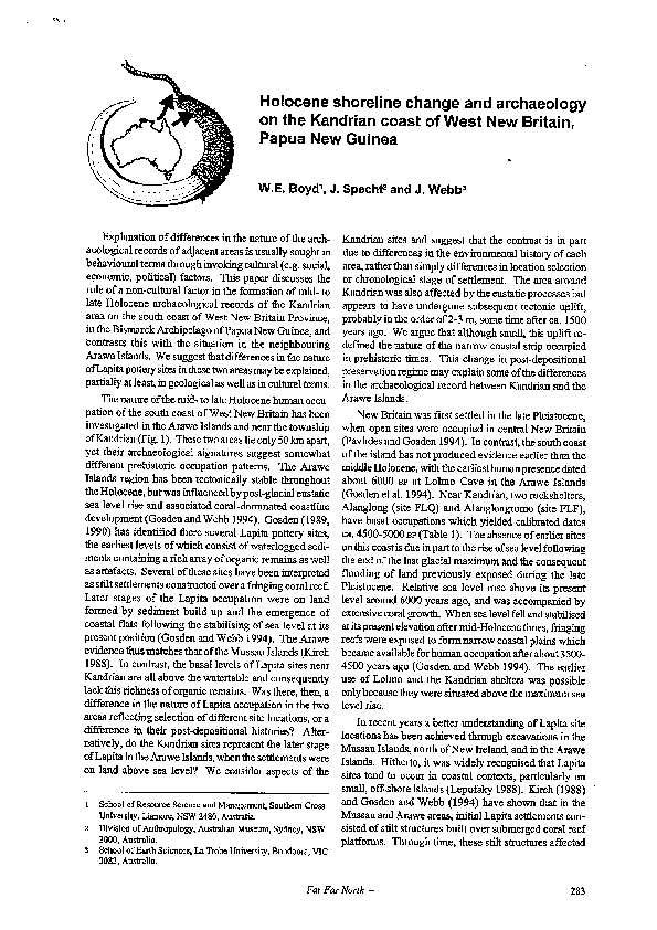 Holocene shoreline change and archaeology on the Kandrian coast of west ...