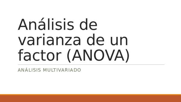 (PPT) Análisis de varianza de un factor ANOVA