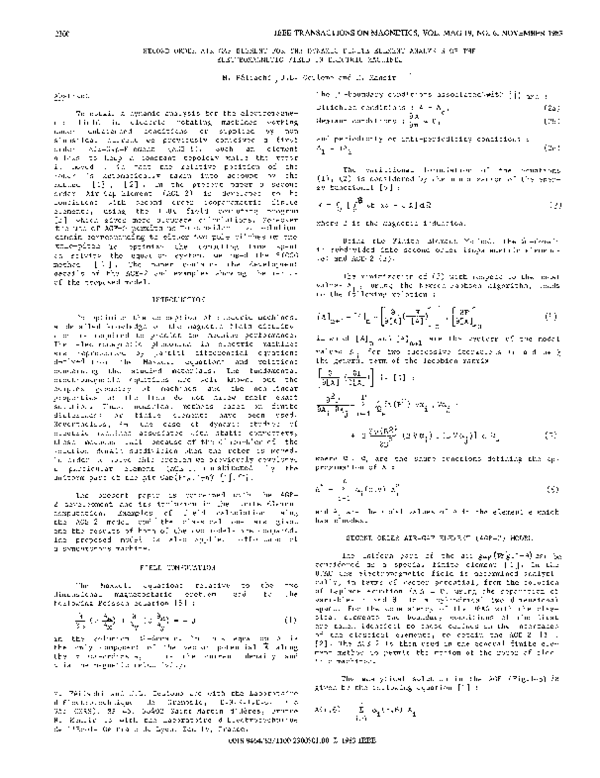 Pdf Second Order Air Gap Element For The Dynamic Finite Element