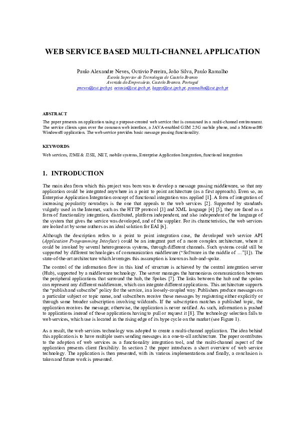 (PDF) Web Service Based Multi-Channel Application