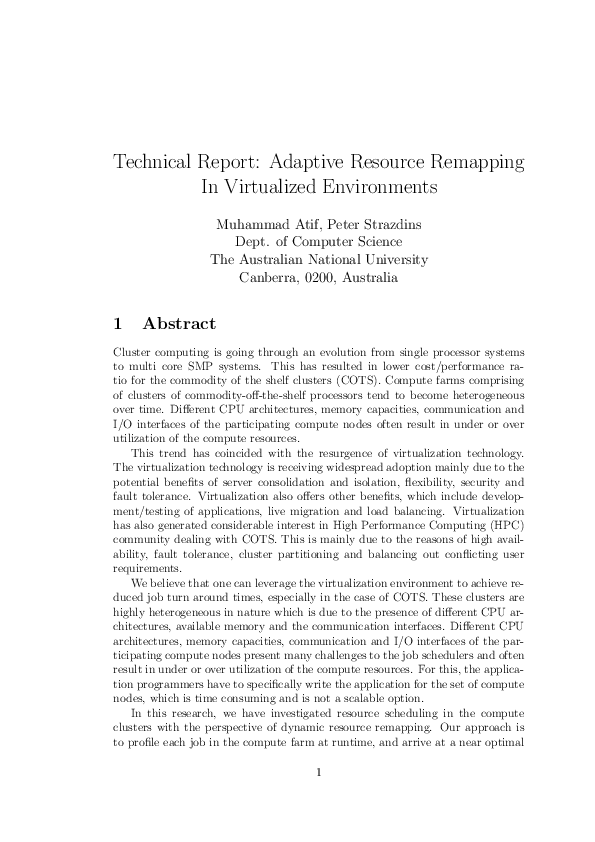(PDF) Adaptive Resource Remapping In Virtualized Environments-Framework