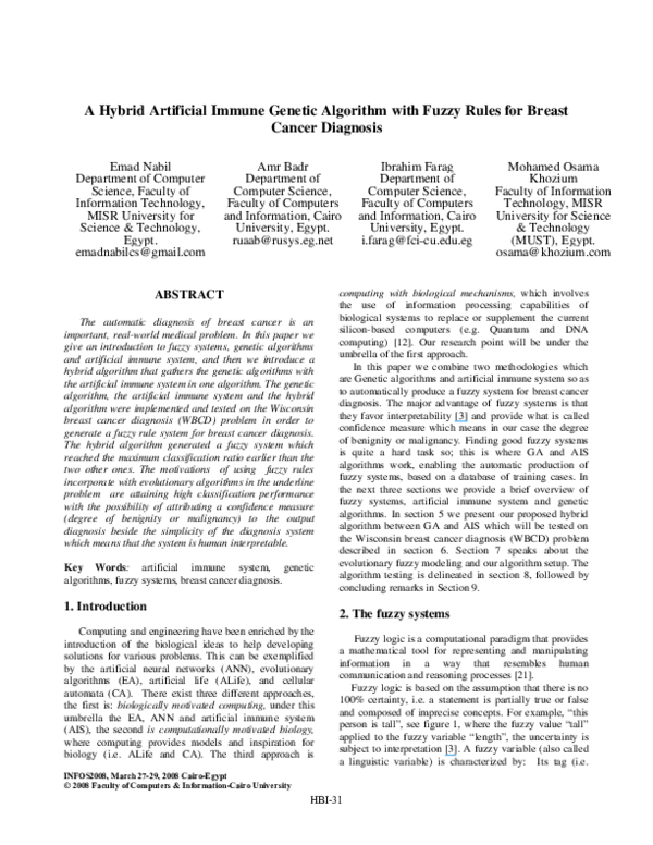 (PDF) A Hybrid Artificial Immune Genetic Algorithm with Fuzzy Rules for Breast Cancer Diagnosis