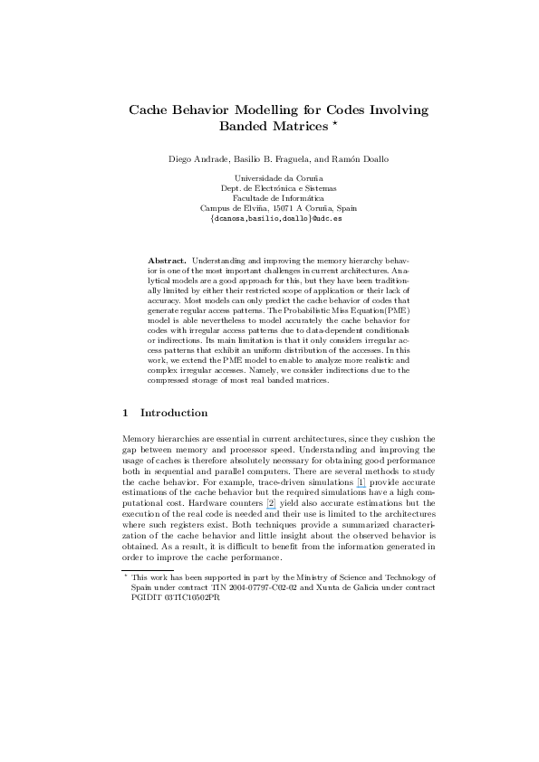 (PDF) Cache Behavior Modelling for Codes Involving Banded Matrices