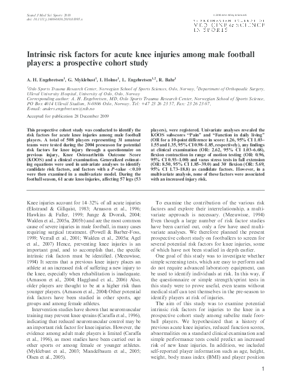 (PDF) Intrinsic risk factors for acute knee injuries among male ...