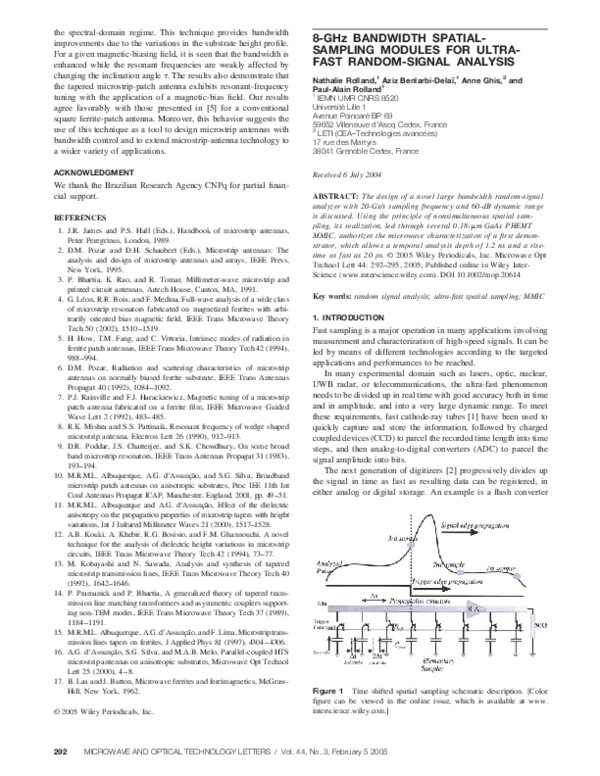 (PDF) 8-GHz bandwidth spatial-sampling modules for ultra-fast random ...