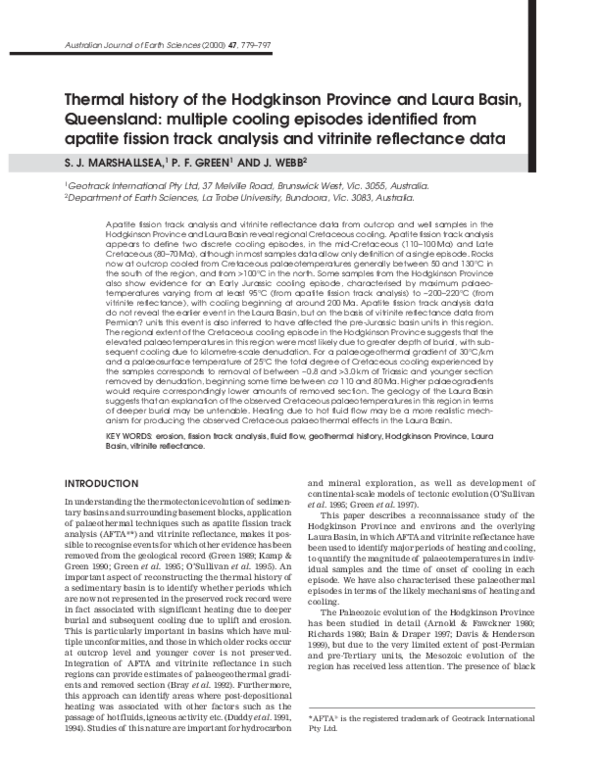 Thermal history of the Hodgkinson Province and Laura Basin, Queensland ...