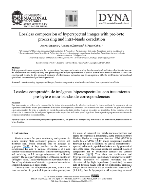 (PDF) Lossless compression of hyperspectral images based on 3D context prediction
