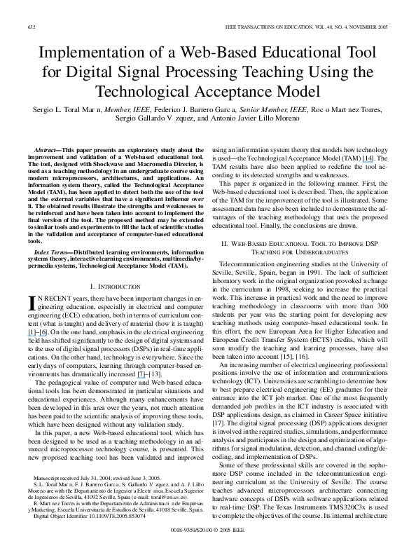 (PDF) Comment on “Implementation of a Web-Based Educational Tool for Digital Signal Processing ...