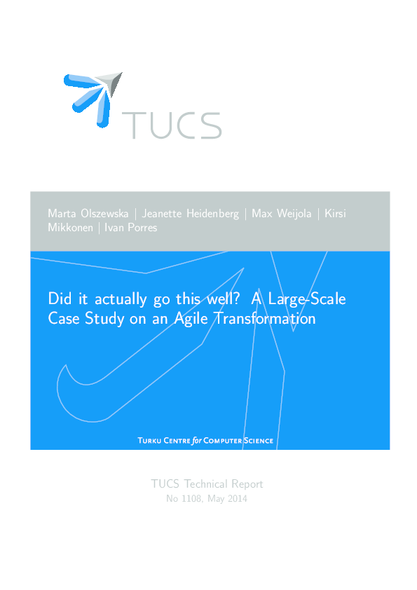 (PDF) Did it actually go this well? a Large-Scale Case Study on an ...