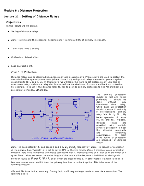 (PDF) Module 6 : Distance Protection