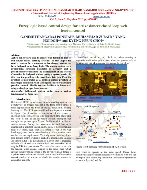 (PDF) Fuzzy logic based control design for active dancer closed loop web tension control