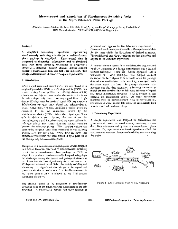 Pdf Measurement And Simulation Of Simultaneous Switching Noise In The