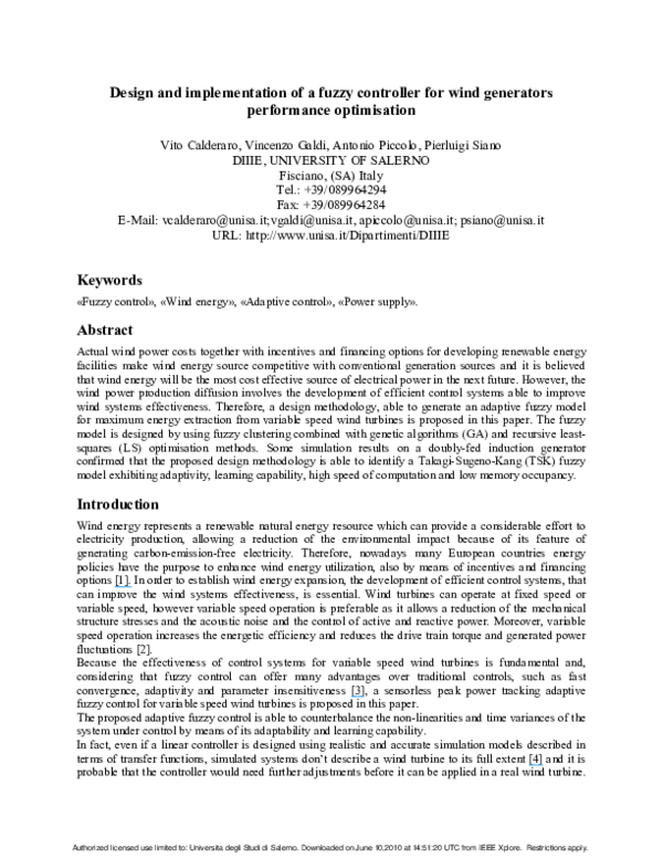 Pdf Design And Implementation Of A Fuzzy Controller Based Automatic Voltage Regulator For A