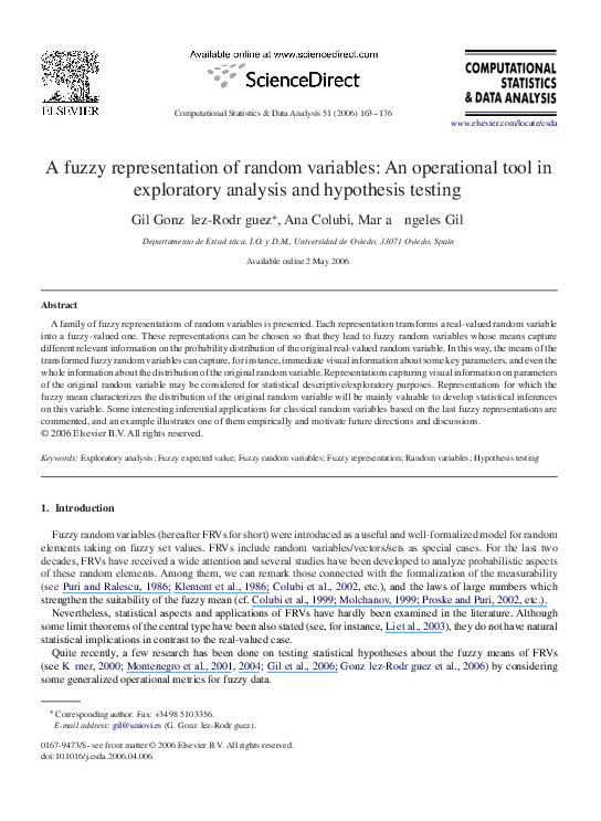 Pdf Fuzzy Representations Of Random Variables 