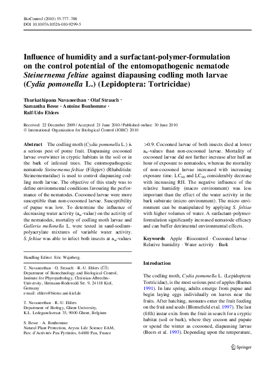 (PDF) Influence of humidity and a surfactant-polymer-formulation on the control potential of the ...