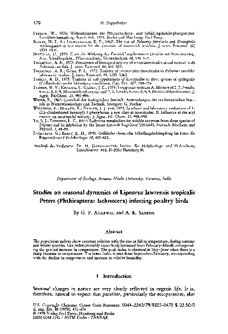 (PDF) Studies on seasonal dynamics of Lipeurus lawrensis tropicalis ...