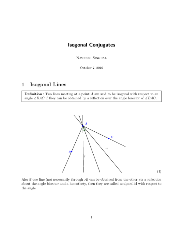 (PDF) Isogonal Conjugates