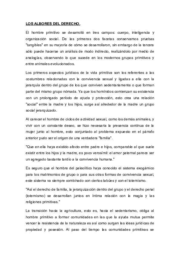(DOC) LOS ALBORES DEL DERECHO