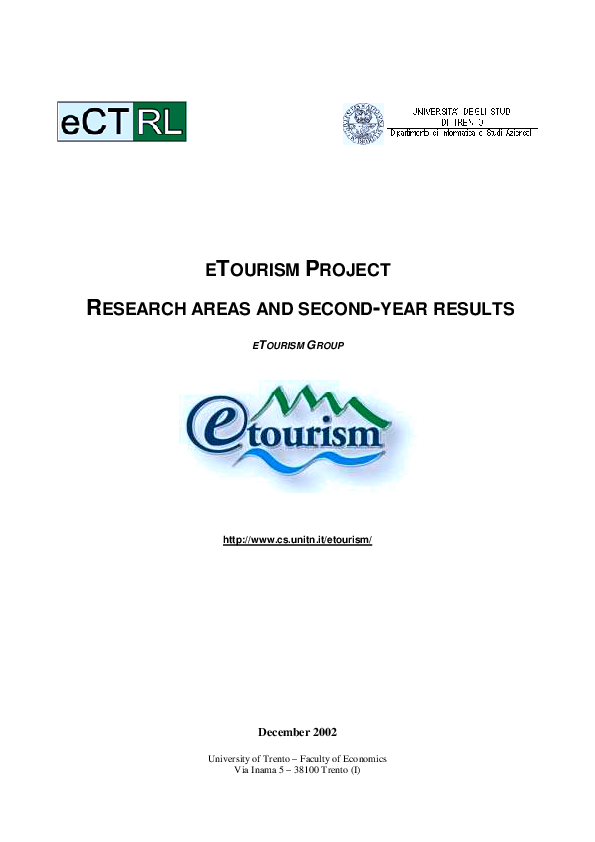 (PDF) E-tourism project research areas and second-year results