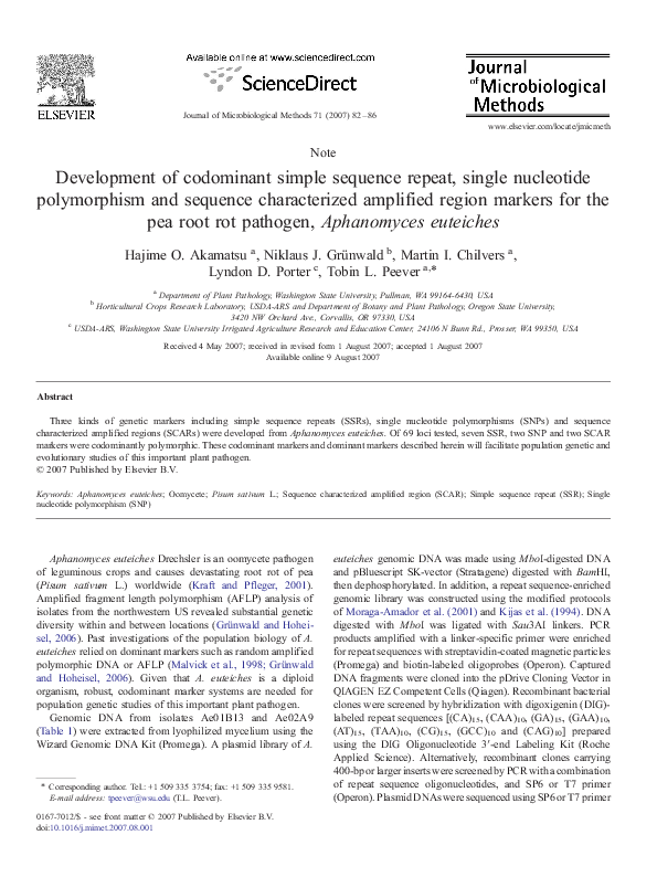 Pdf Development Of Codominant Simple Sequence Repeat Single Nucleotide Polymorphism And