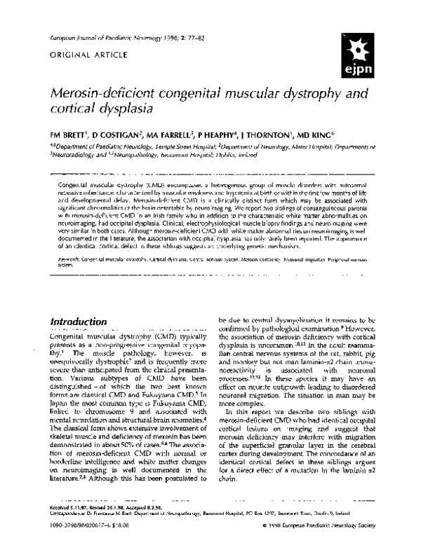 (PDF) Merosin-deficient congenital muscular dystrophy and cortical ...