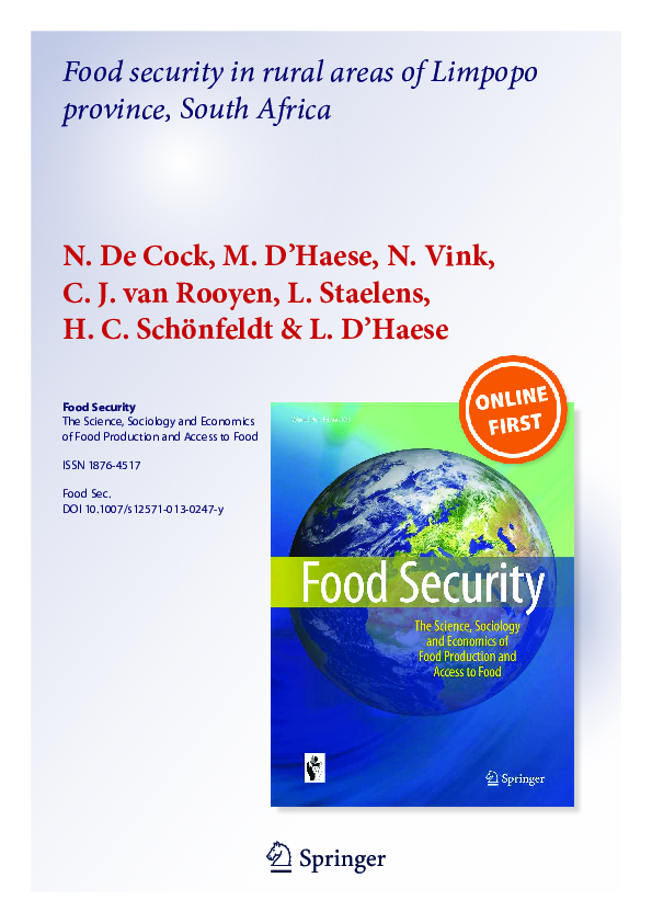 (PDF) Food security in rural areas of Limpopo province, South Africa