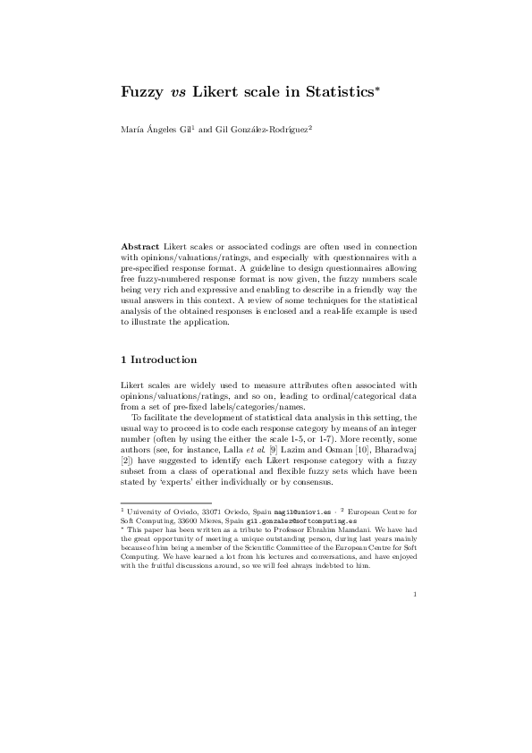 (PDF) Fuzzy vs. Likert Scale in Statistics