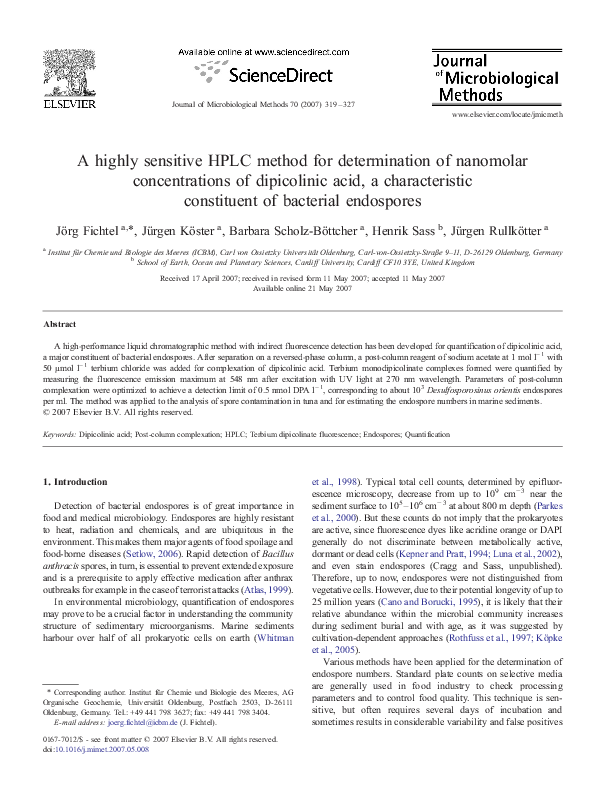 (PDF) A highly sensitive HPLC method for determination of nanomolar ...