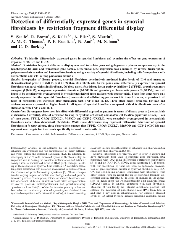 (PDF) Detection of differentially expressed genes in primary tumor tissues using ...
