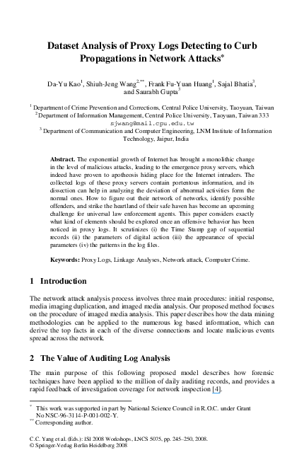 (PDF) Dataset Analysis of Proxy Logs Detecting to Curb Propagations in ...