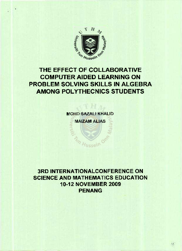(PDF) THE EFFECT OF COLLABORATIVE COMPUTER AIDED LEARNING ON PROBLEM ...